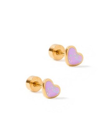 Screwback Stud Earrings - Nora Heart Purple – Bella Chic Home and Gift